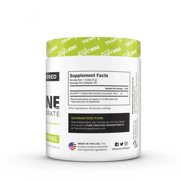 PURE Creatine Monohydrate Unflavored by Transform Supplements