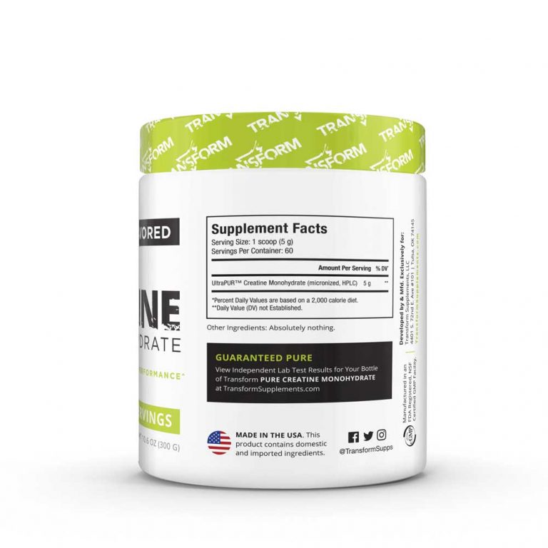 PURE Creatine Monohydrate Unflavored by Transform Supplements